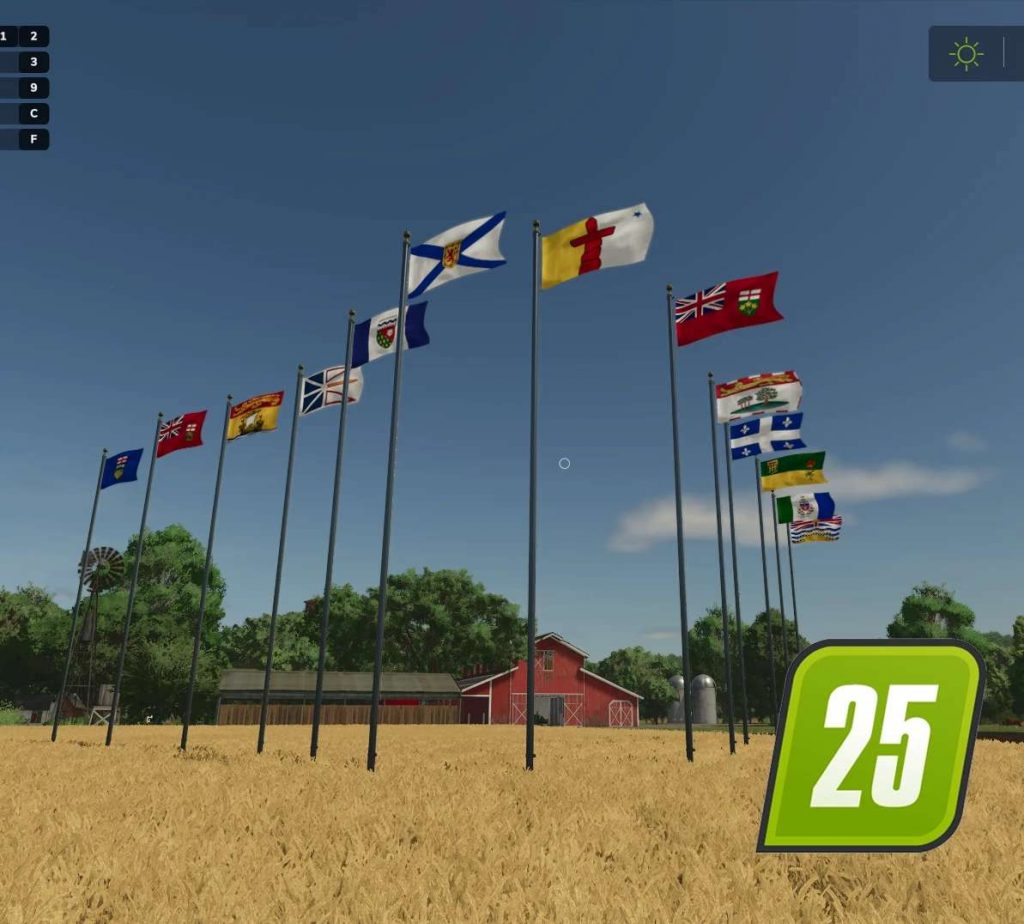 Canadian Provinces & Territories Flags Pack v1.0.0.0 - FS25 / FS22 Mod