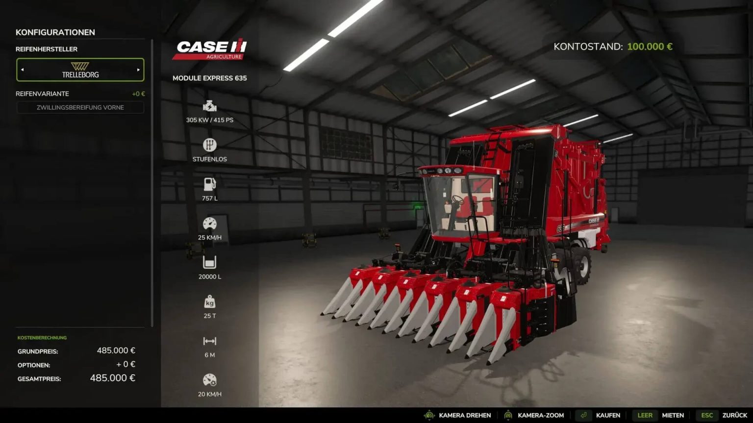 Cotton Harvester Case Module Express 635 v1.0.0.0 - FS25 / FS22 Mod