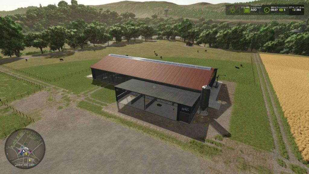 Cow barn with feeding robot v1.0.0.0 - FS25 / FS22 Mod