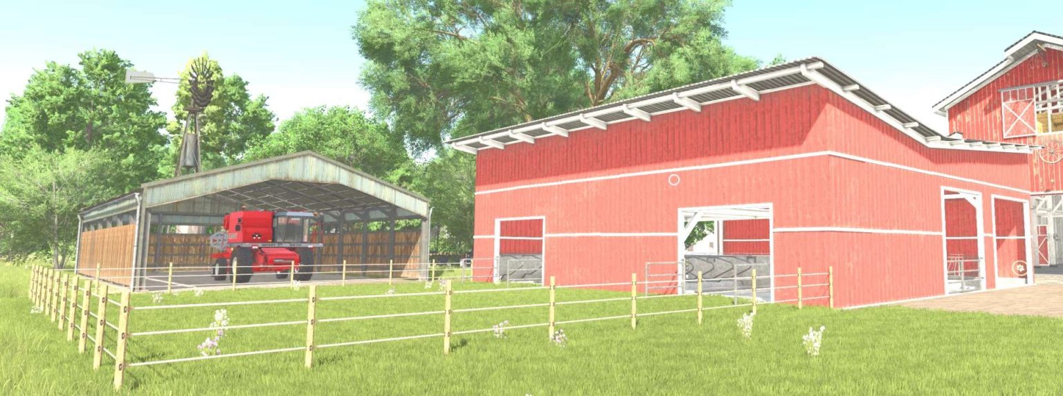 Cowbarn Red V1.0.0.0 - FS25 / FS22 Mod