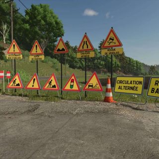 French Temporary Signs v1.0.0.0 - FS25 / FS22 Mod