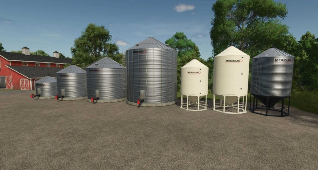 Meridian Grain Bin Pack v1.0.0.0 - FS25 / FS22 Mod