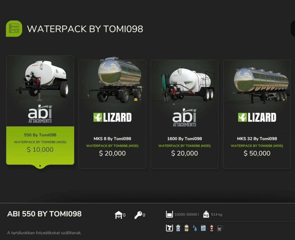 Water Trailer Pack v1.0.0.0 - FS25 / FS22 Mod