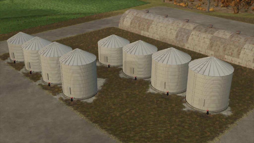 24' & 27' Grain bins v1.0.0.0 - FS25 / FS22 Mod