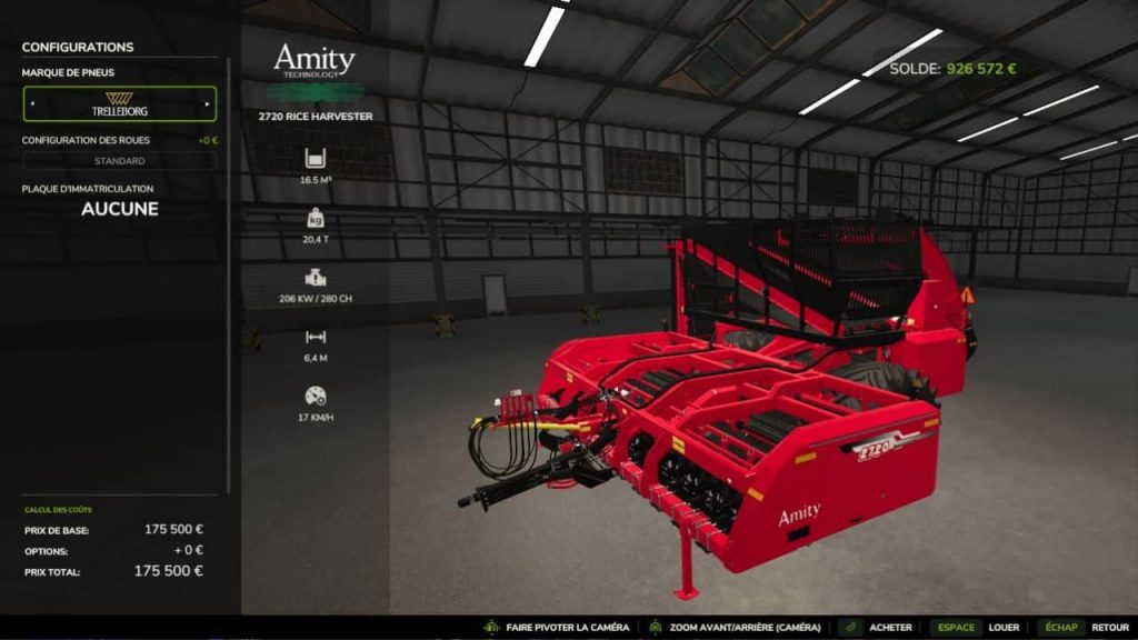 Amity Rice Harvester v1.0.0.0 - FS25 / FS22 Mod