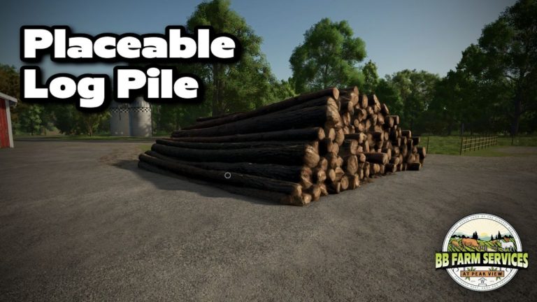 Placeable Log Stack v1.0.0.1 - FS25 / FS22 Mod