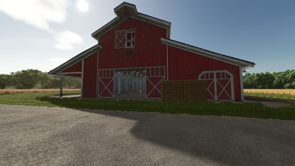 Red Garage (Bale Storage) v1.0.0.0 - FS25 / FS22 Mod