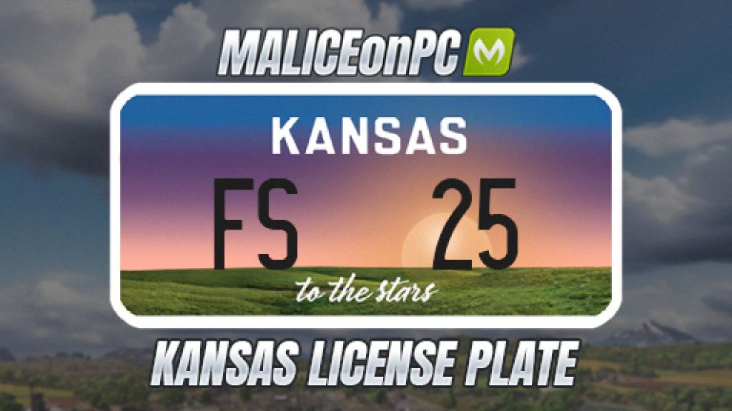 Kansas License Plate V1.0.0.0 - FS25 / FS22 Mod