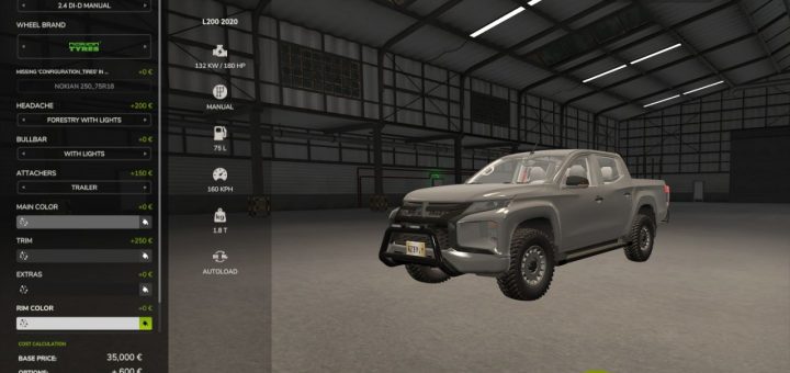 Mitsubishi L200 Mods | FS22 Mods | Farming Simulator 22 Mods