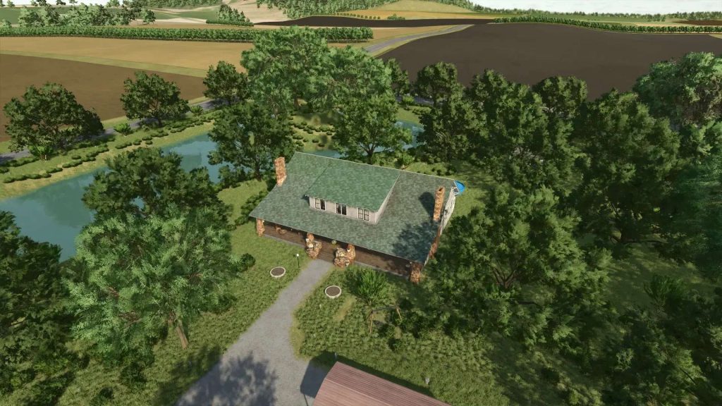 Beautiful starting yard on the Dakota 4-fold Map v2.0.0.0 - FS25 / FS22 Mod