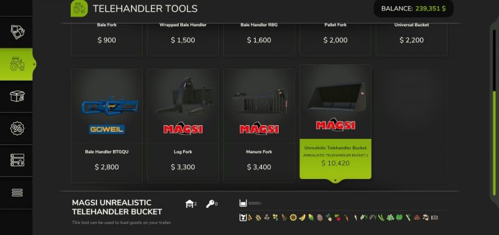 Telehandler Bucket Mods | FS22 Mods | Farming Simulator 22 Mods