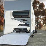 Enclosed race hauler and stacker trailer V1.0.0.0 - FS25 / FS22 Mod
