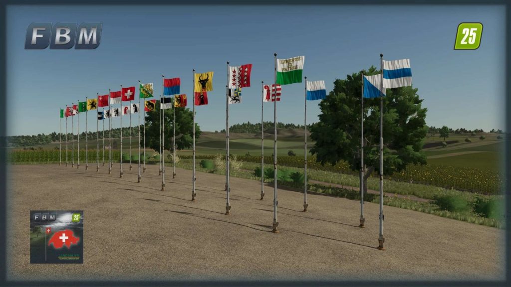 Flags Package CH v1.0.0.0 - FS25 / FS22 Mod