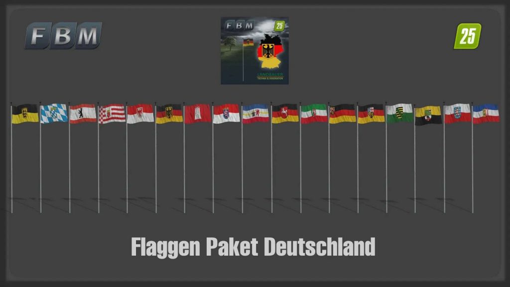 Flags Package DE v1.0.0.0 - FS25 / FS22 Mod