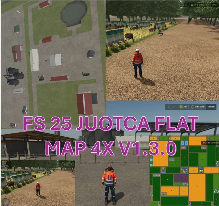 JUOTCA FLAT MAP 4X V1.3.0.0 - FS25 / FS22 Mod