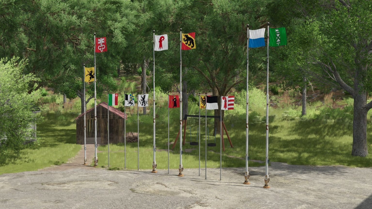 Swiss flags pack V1.0.0.0 - FS25 / FS22 Mod