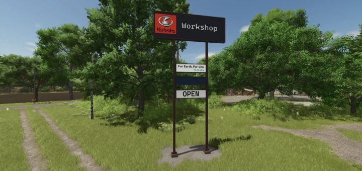Kubota Sign Mods | FS22 Mods | Farming Simulator 22 Mods
