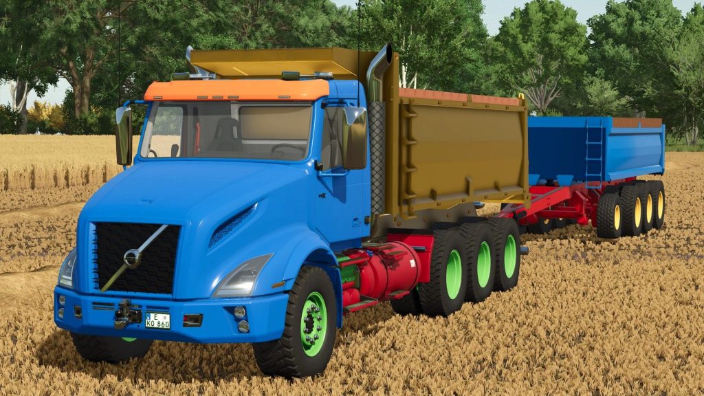 Volvo VNX 300 dump truck and tipper trailer V2.0.0.0 - FS25 / FS22 Mod