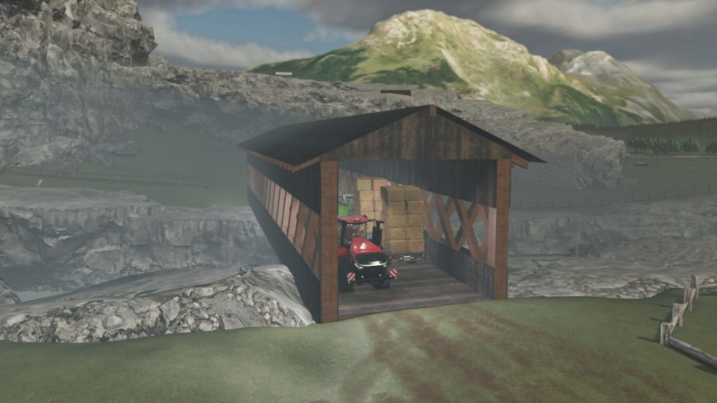 Wooden covered bridge V1.0.0.0 - FS25 / FS22 Mod