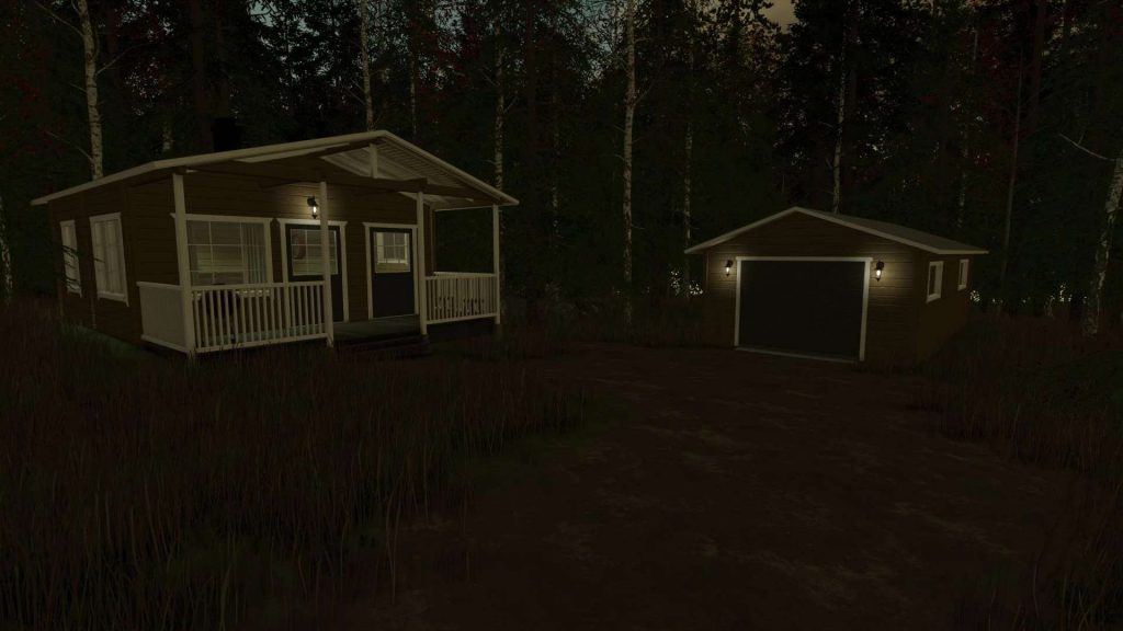 Wooden Cabin and Garage v1.0.0.0 - FS25 / FS22 Mod
