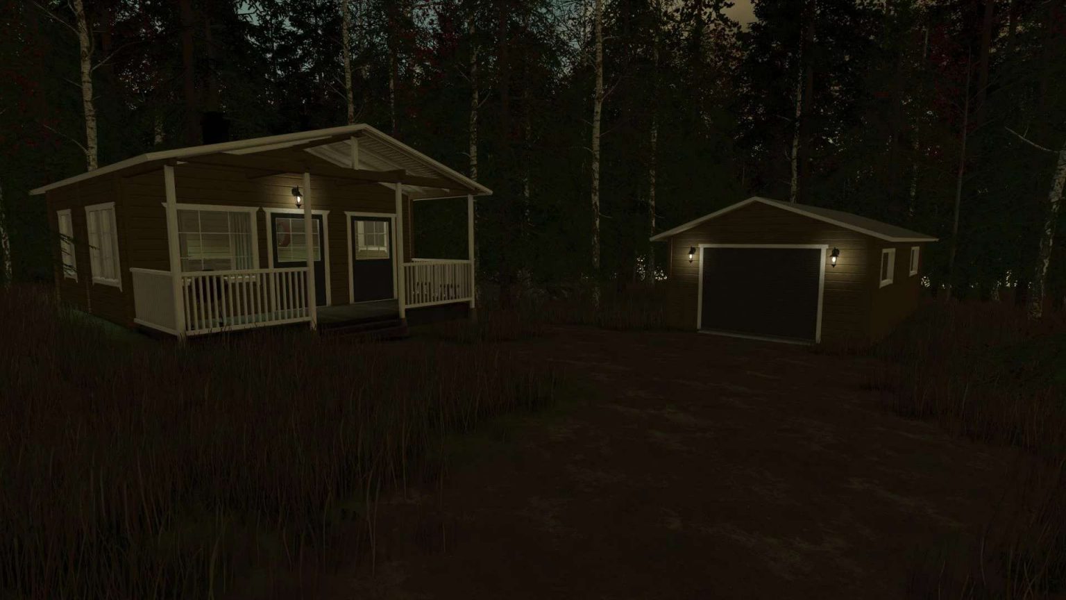 Wooden Cabin and Garage v1.0.0.0 - FS25 / FS22 Mod