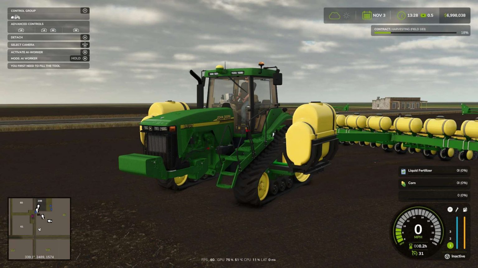John Deere 8410T and Saddle Tanks v1.0.0.0 - FS25 / FS22 Mod