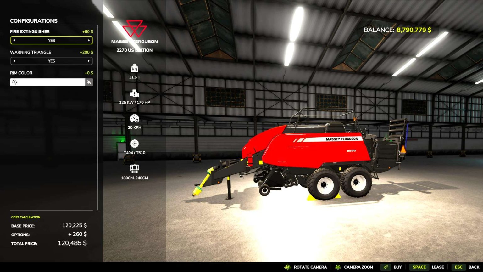 Massey Ferguson 2270 Bailer USA v1.0.0.0 - FS25 / FS22 Mod