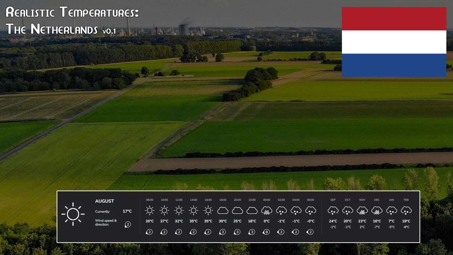 Realistic Temperatures The Netherlands Beta 2 v1.0.0.0 - FS25 / FS22 Mod
