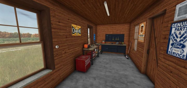 American-style Wooden Garage Mods | FS22 Mods | Farming Simulator 22 Mods