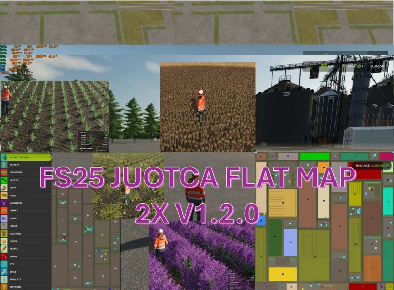 Juotca Flat Map 2X V1.3.0.0 - FS25 / FS22 Mod