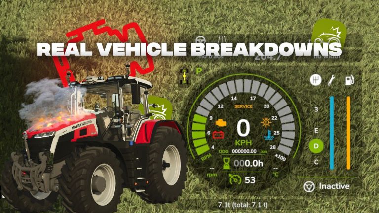 Real Vehicle Breakdowns BETA 6 v0.9.2.8 - FS25 / FS22 Mod