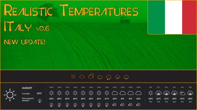 Realistic Temperatures - Italy BETA 3 v0.6.0.0 - FS25 / FS22 Mod