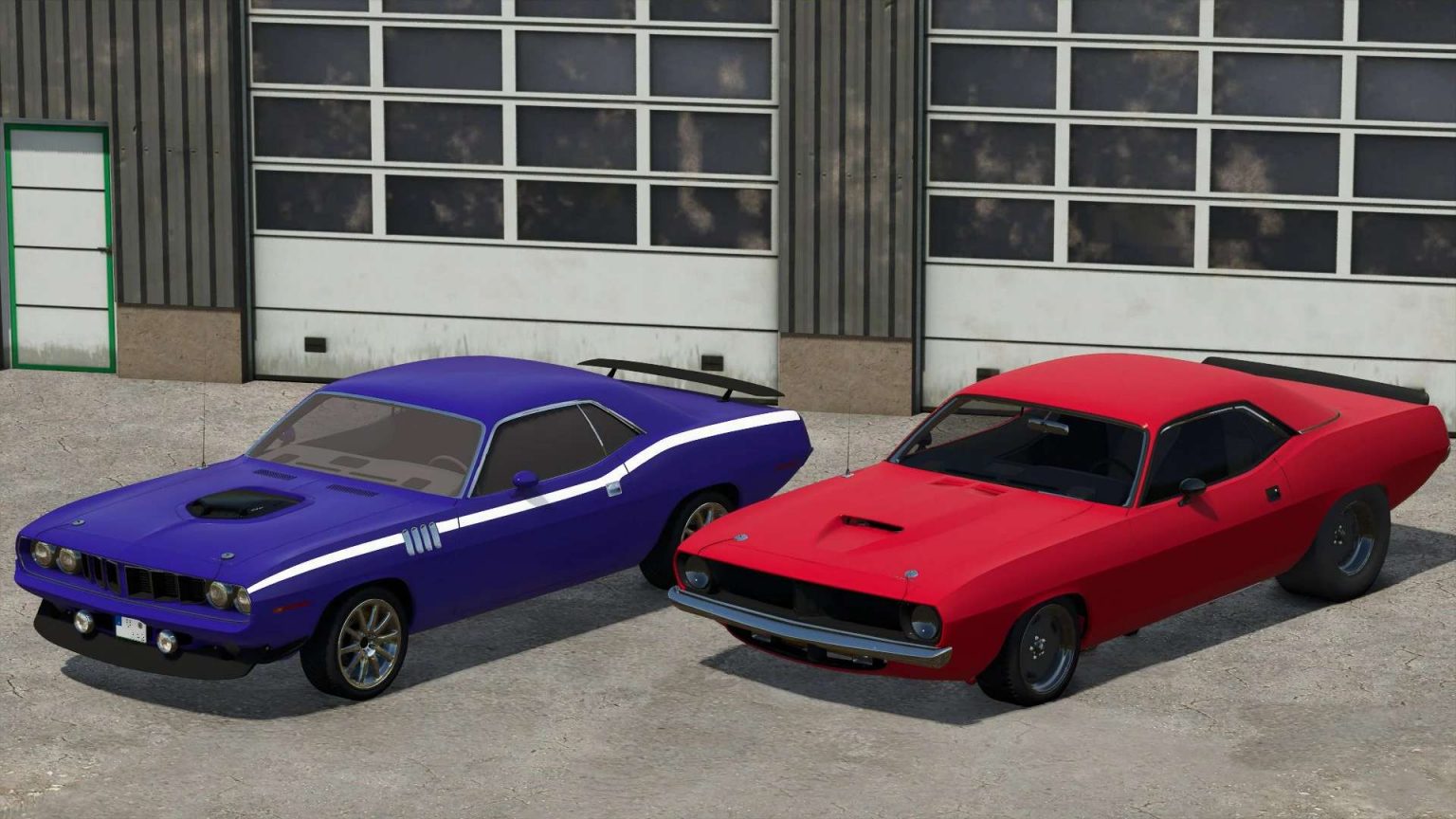 1971 Plymoth Cuda & 1974 Plymoth Barracuda Drag v1.0.0.0 - FS25 / FS22 Mod