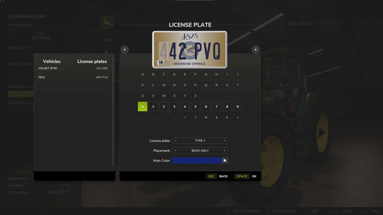 License Plate Manager v1.0.0.0 - FS25 / FS22 Mod