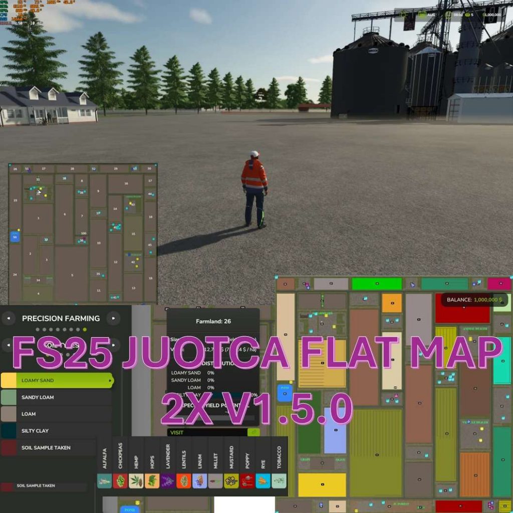 UOTCA FLAT MAP 2X V1.5.0.0 - FS25 / FS22 Mod