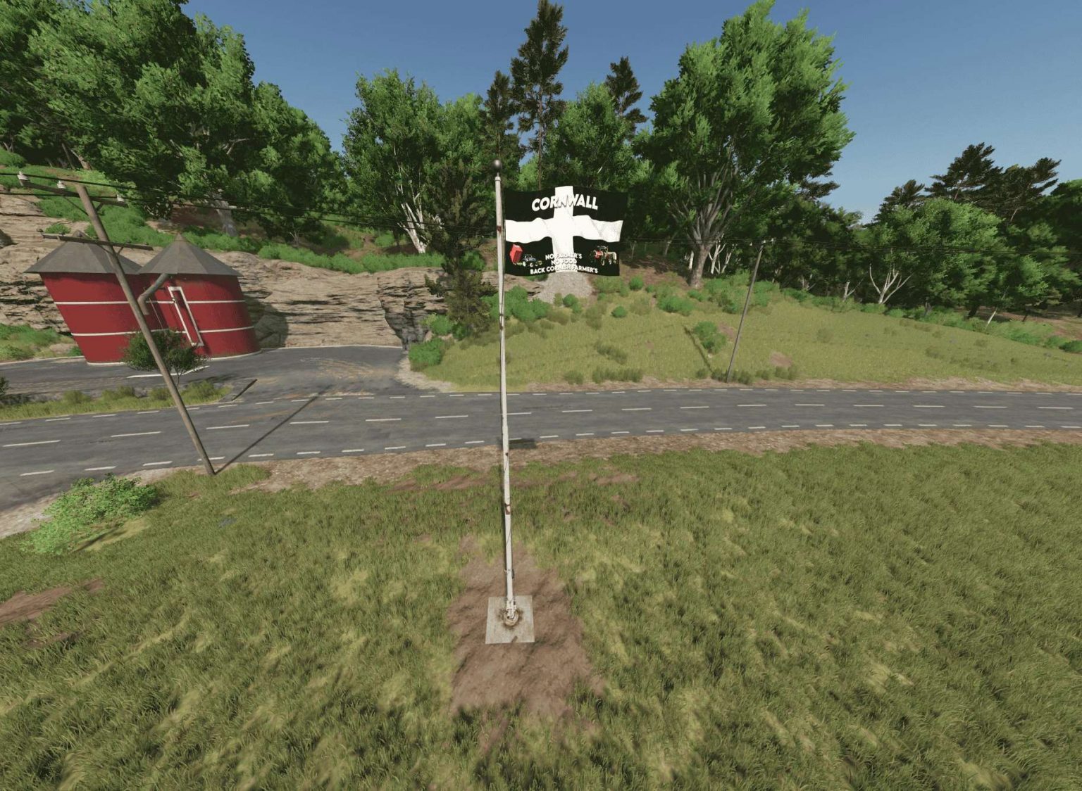 Cornwall Flag pole v1.0.0.0 - FS25 / FS22 Mod