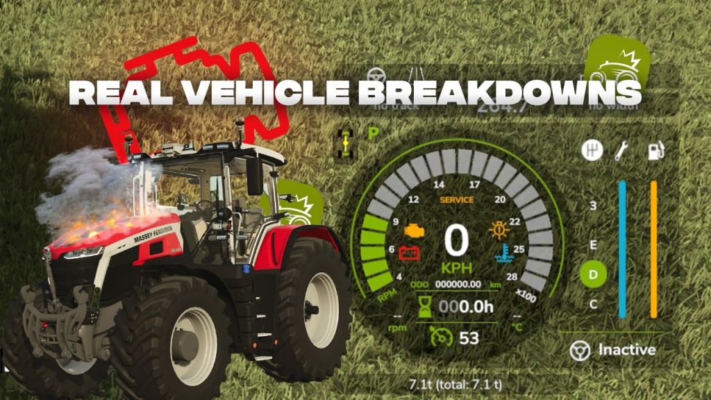 Real Vehicle Breakdowns BETA 8 v0.9.5.2 - FS25 / FS22 Mod