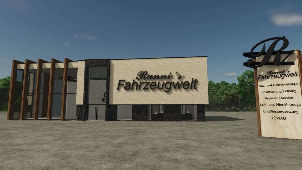 Runnis vehicle world (car dealership) v1.1.0.0 - FS25 / FS22 Mod