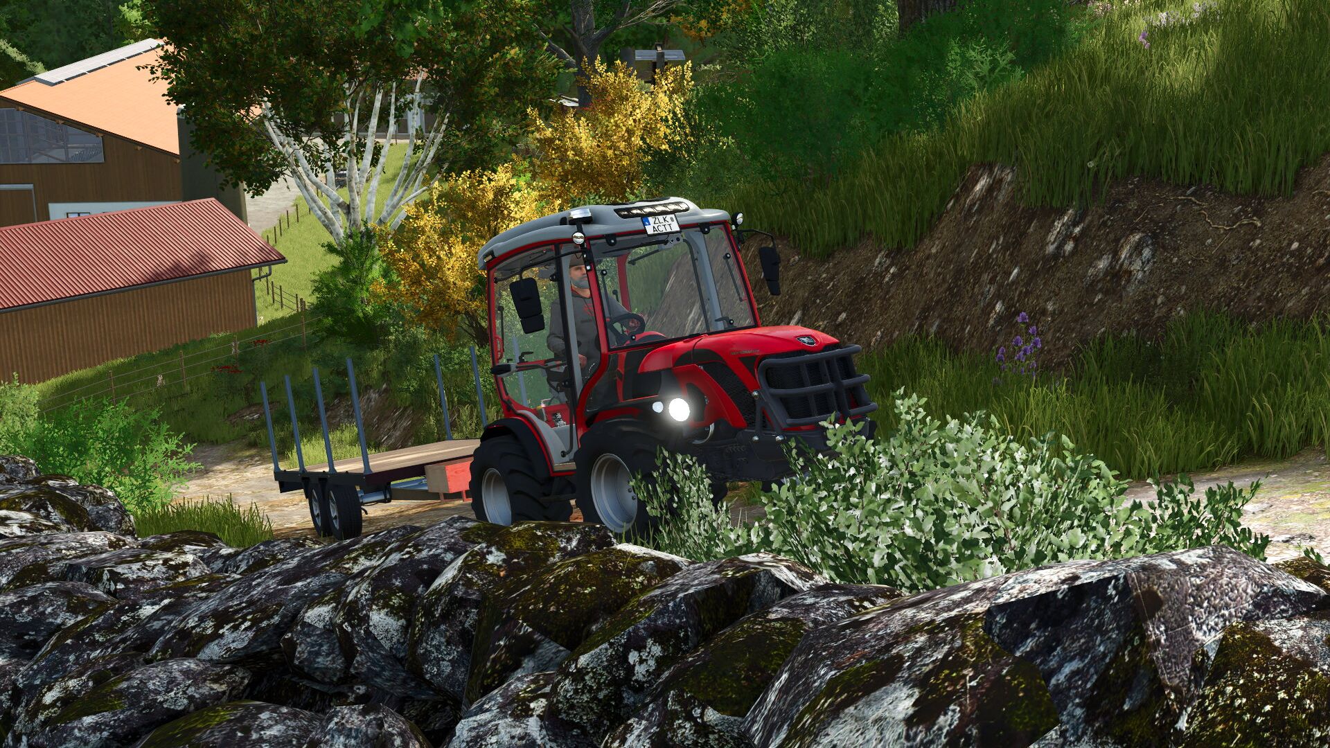 Homemade car trailer V1.1.0.0 - FS25 / FS22 Mod