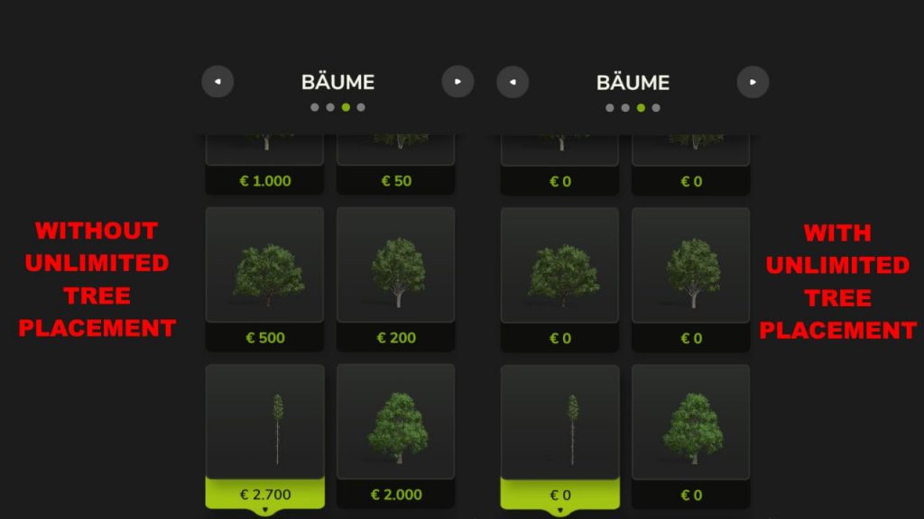 Unlimited Tree Placement V1.0.0.0 - FS25 / FS22 Mod