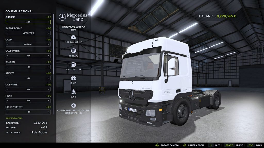 Mercedes Actros MP3 V1.0.0.1 - FS25 / FS22 Mod