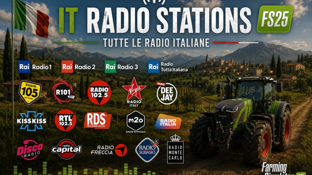 Italian radio stations V1.0.0.0 - FS25 / FS22 Mod