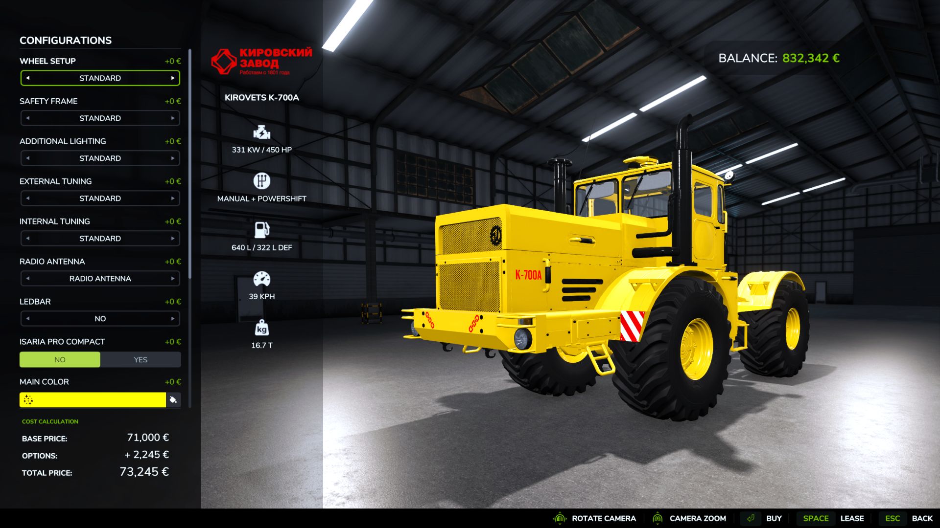 KIROVETS K-700A K-701 V1.2.0.0 - FS25 / FS22 Mod