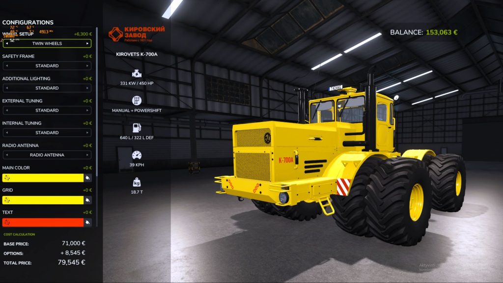 KIROVETS K-700A K-701 V1.2.0.0 - FS25 / FS22 Mod