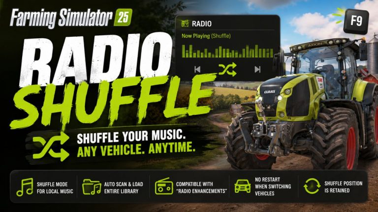 Radio Shuffle V2.2.0.0 - FS25 / FS22 Mod